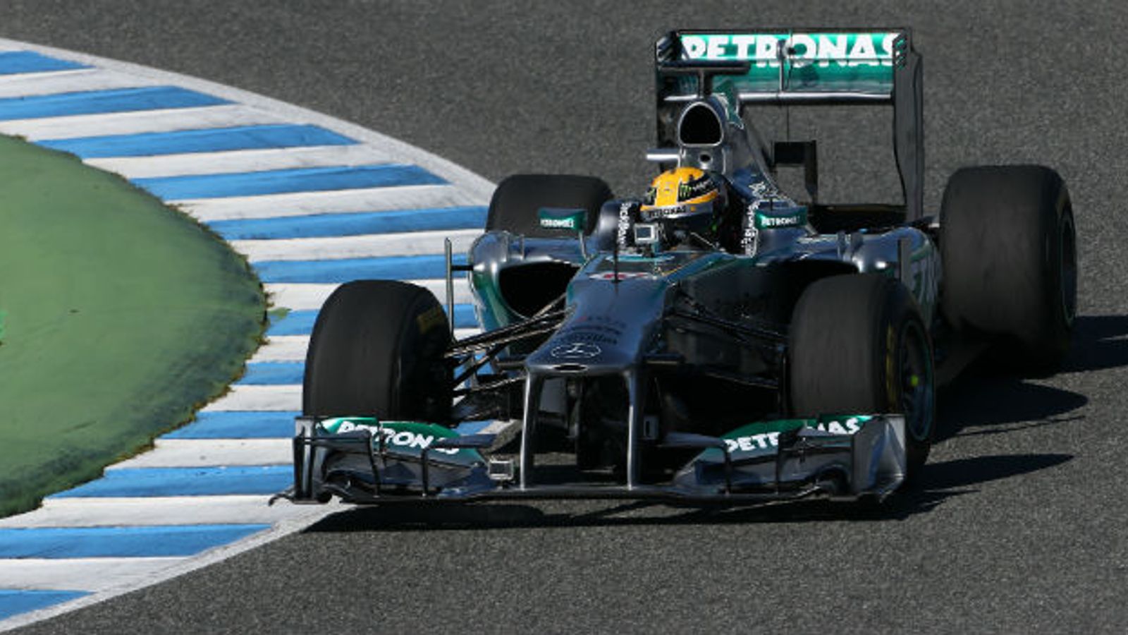 Lewis Hamilton sampled the Mercedes W04 for the first time at Jerez on ...
