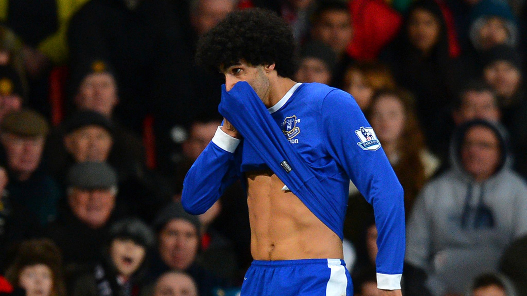 Everton's Marouane Fellaini plays down goal record this season ...