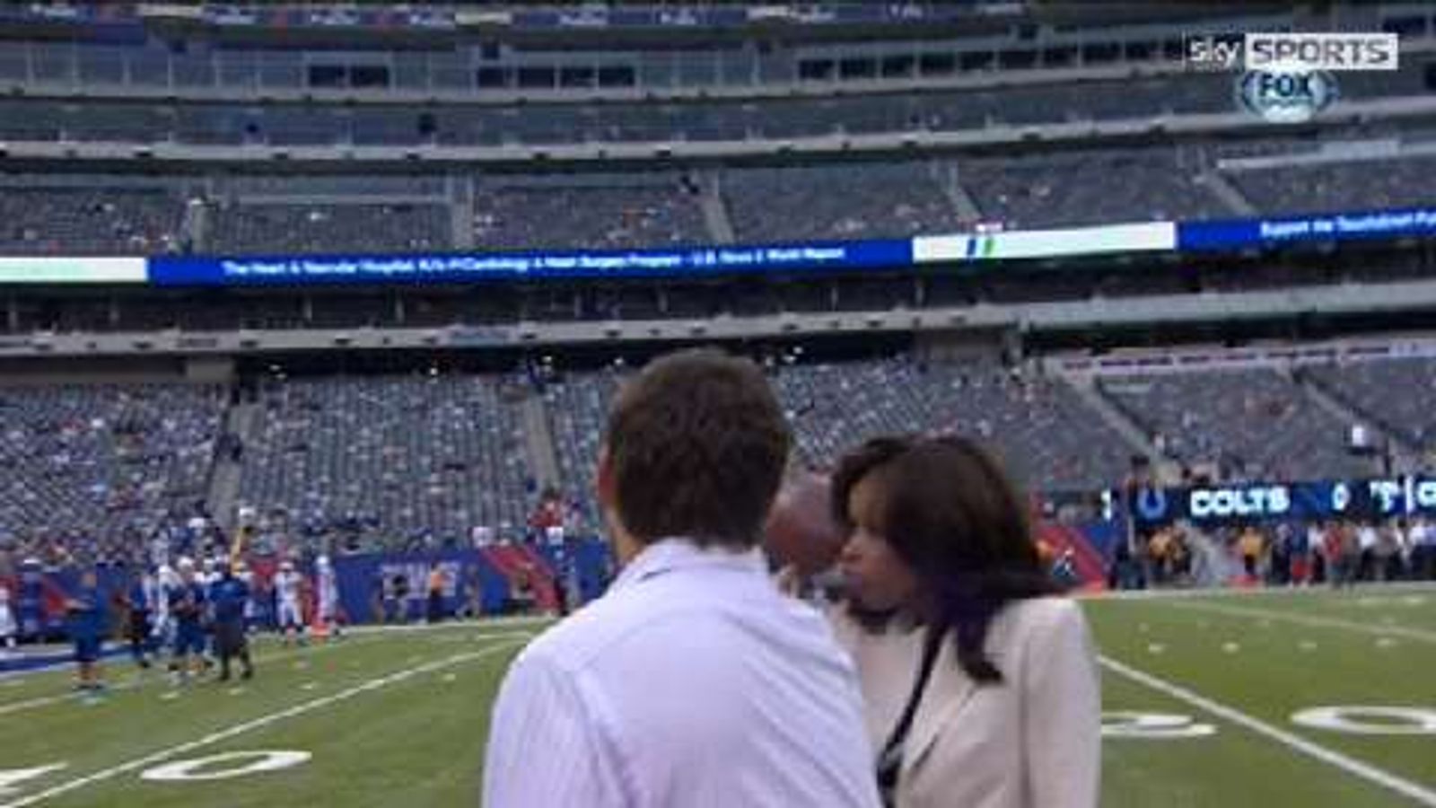 Reporter hit by American Football | Sky Sports