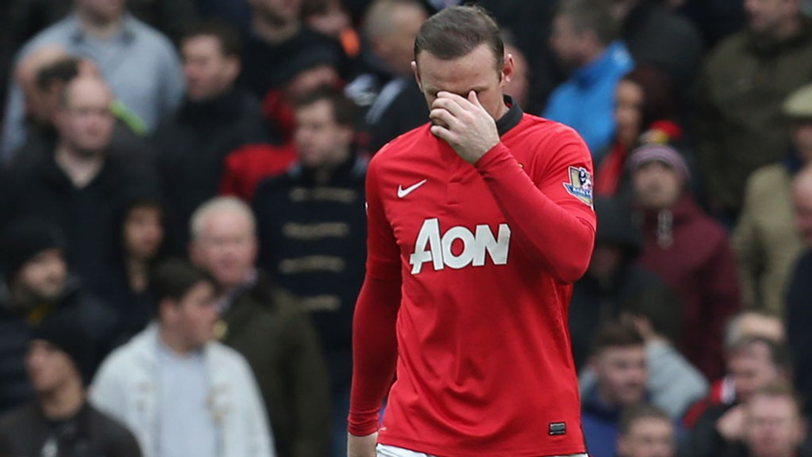 Manchester United striker Wayne Rooney down after 3-0 defeat by ...