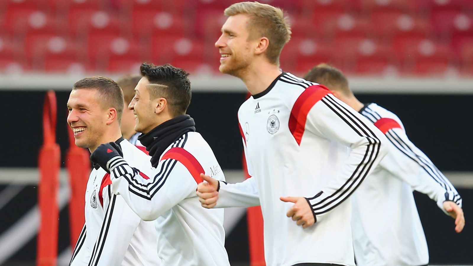 World Cup: Per Mertesacker, Lukas Podolski and Mesut Ozil in ...