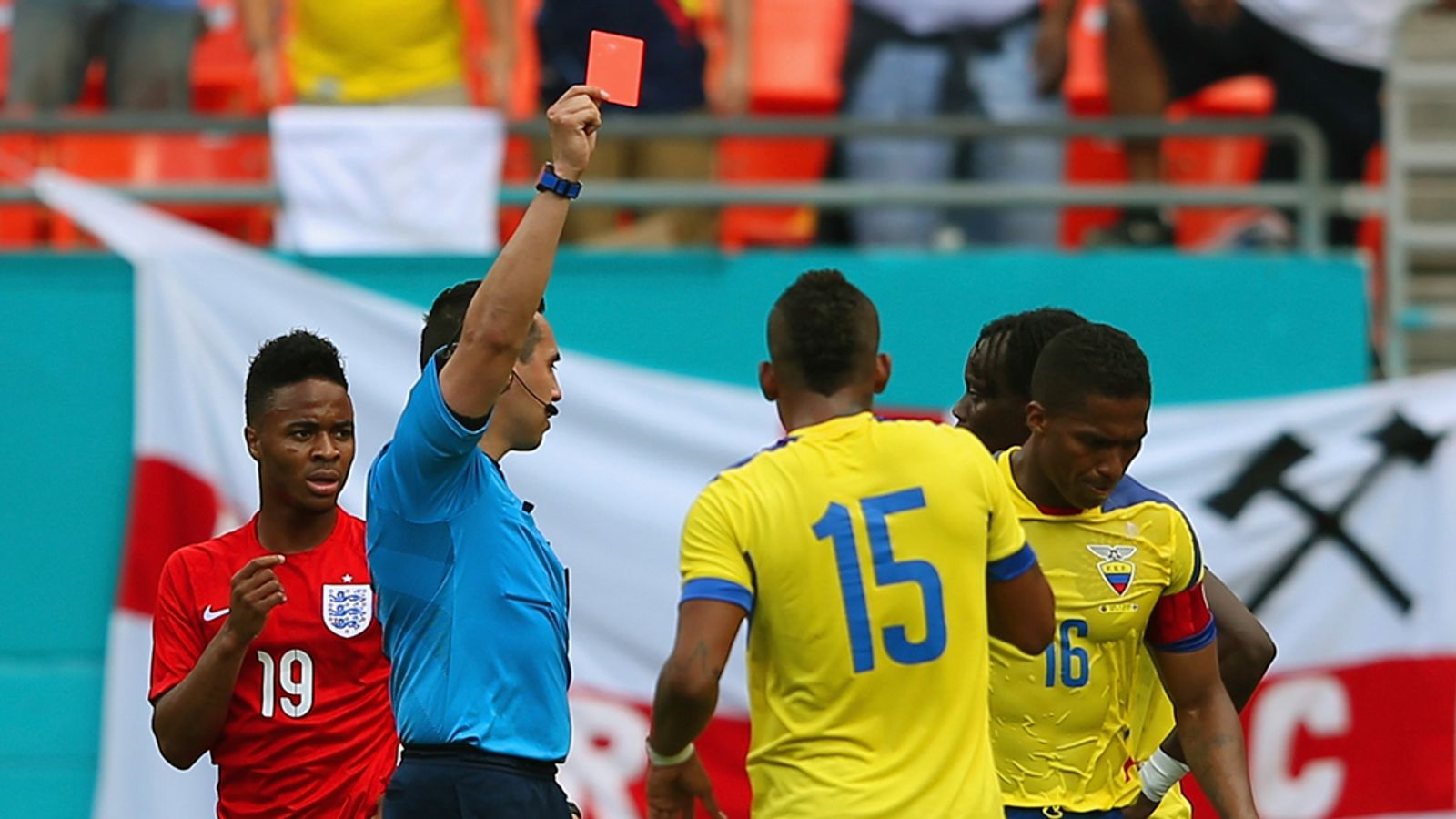 England boss Roy Hodgson warns Raheem Sterling red card could cost him ...