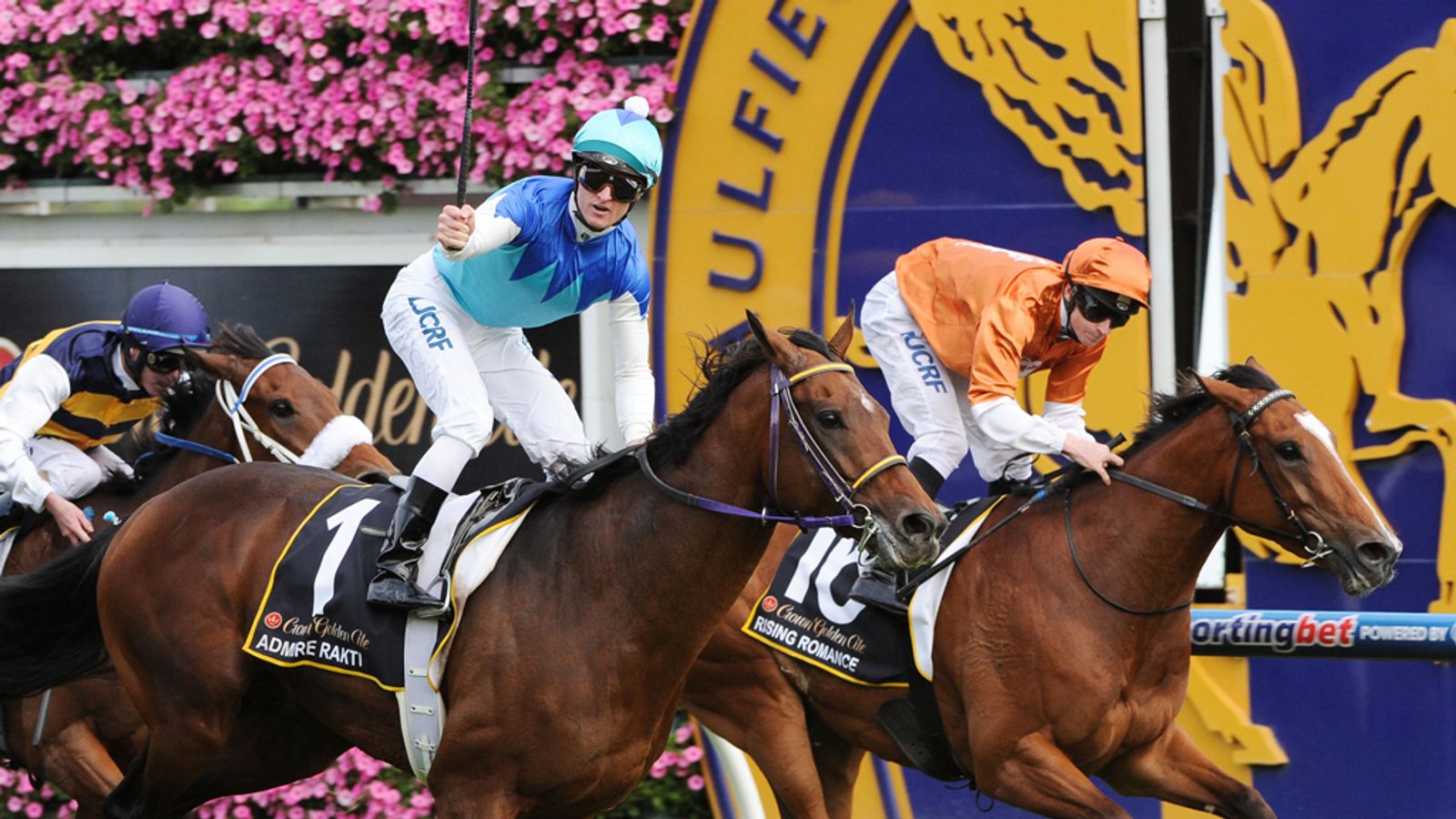 Admire Rakti swooped late to claim the Crown Golden Ale Caulfield Cup ...