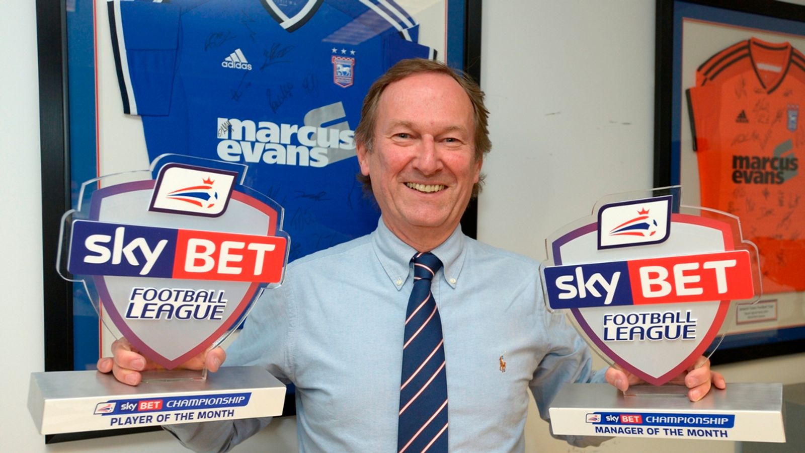 Sky Bet Football League: Ipswich's Mick McCarthy and Tyrone Mings win ...