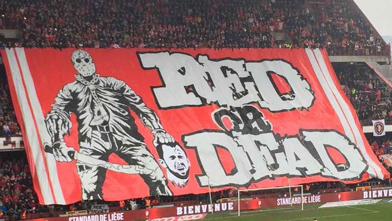 Standard Liege fans spark outrage in Belgium over 'beheading' banner ...