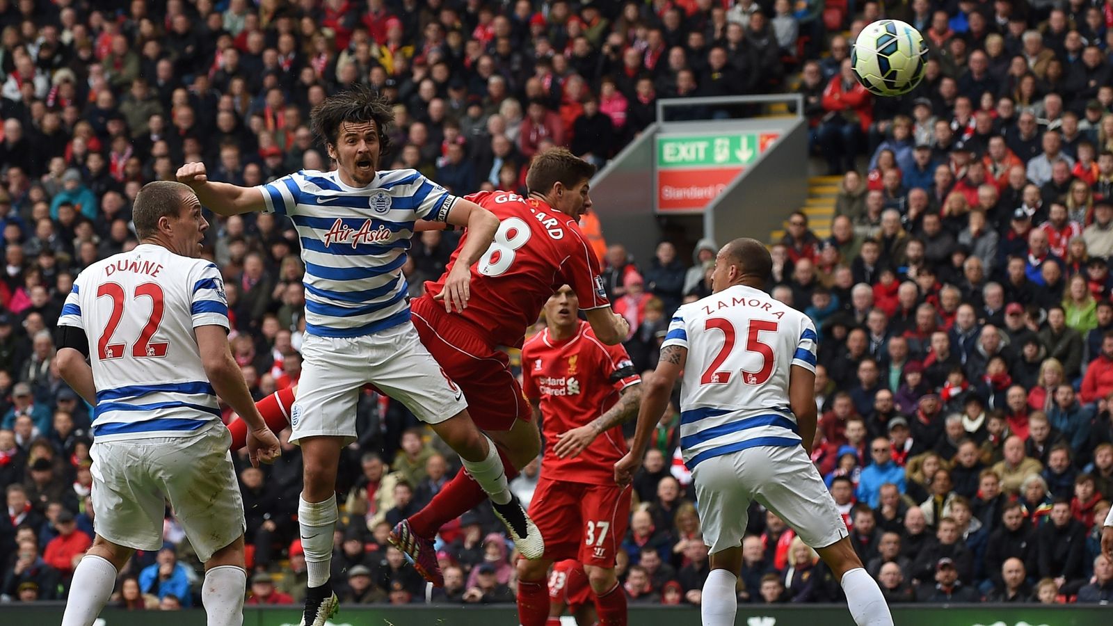 Liverpool 2-1 QPR: Steven Gerrard's late header rescues victory ...