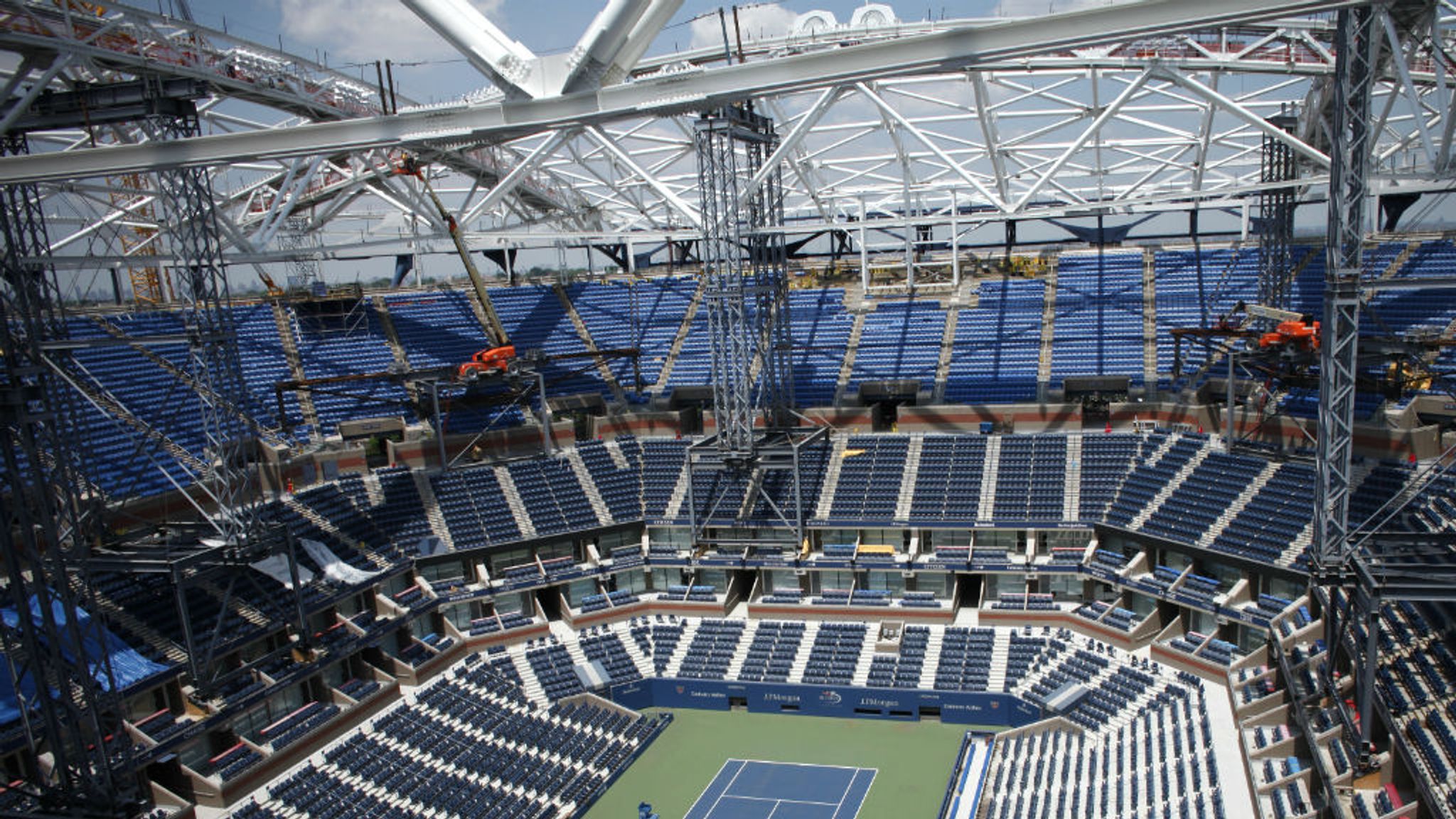 US Open centre court Arthur Ashe Stadium ready for new retractable roof ...