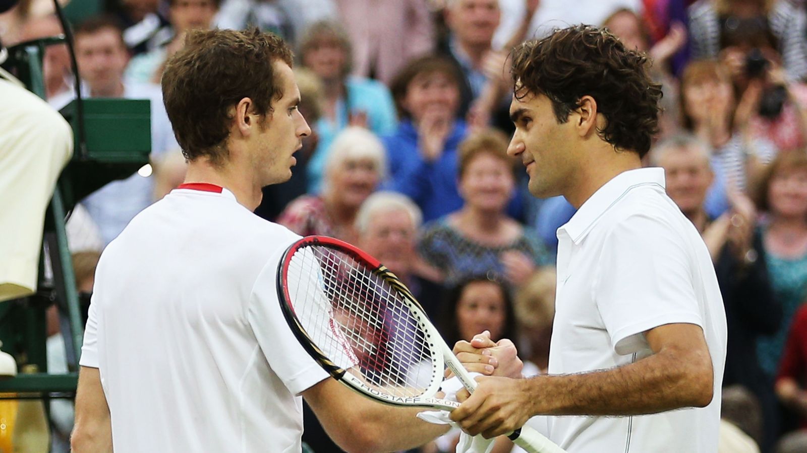 Andy Murray, Roger Federer and Novak Djokovic play at Wimbledon on ...