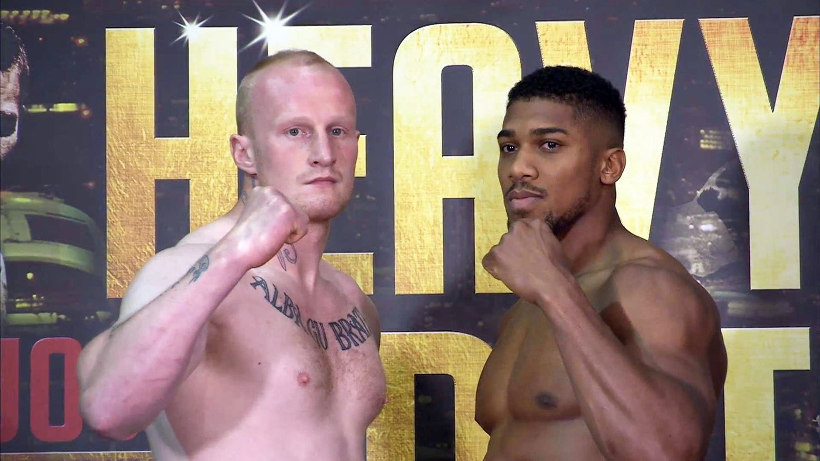 Anthony Joshua several pounds lighter than Gary Cornish at weigh-in for ...