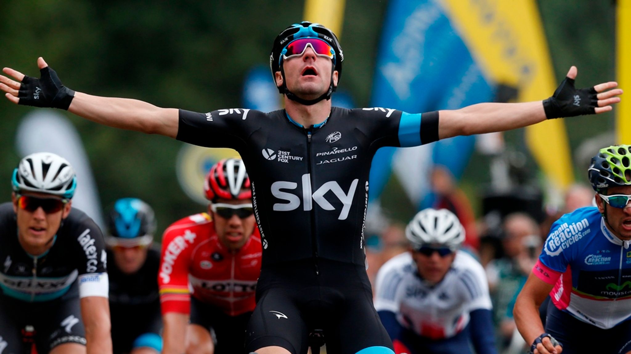 Tour of Britain: Elia Viviani sprints to win as Juan Jose Lobato takes ...