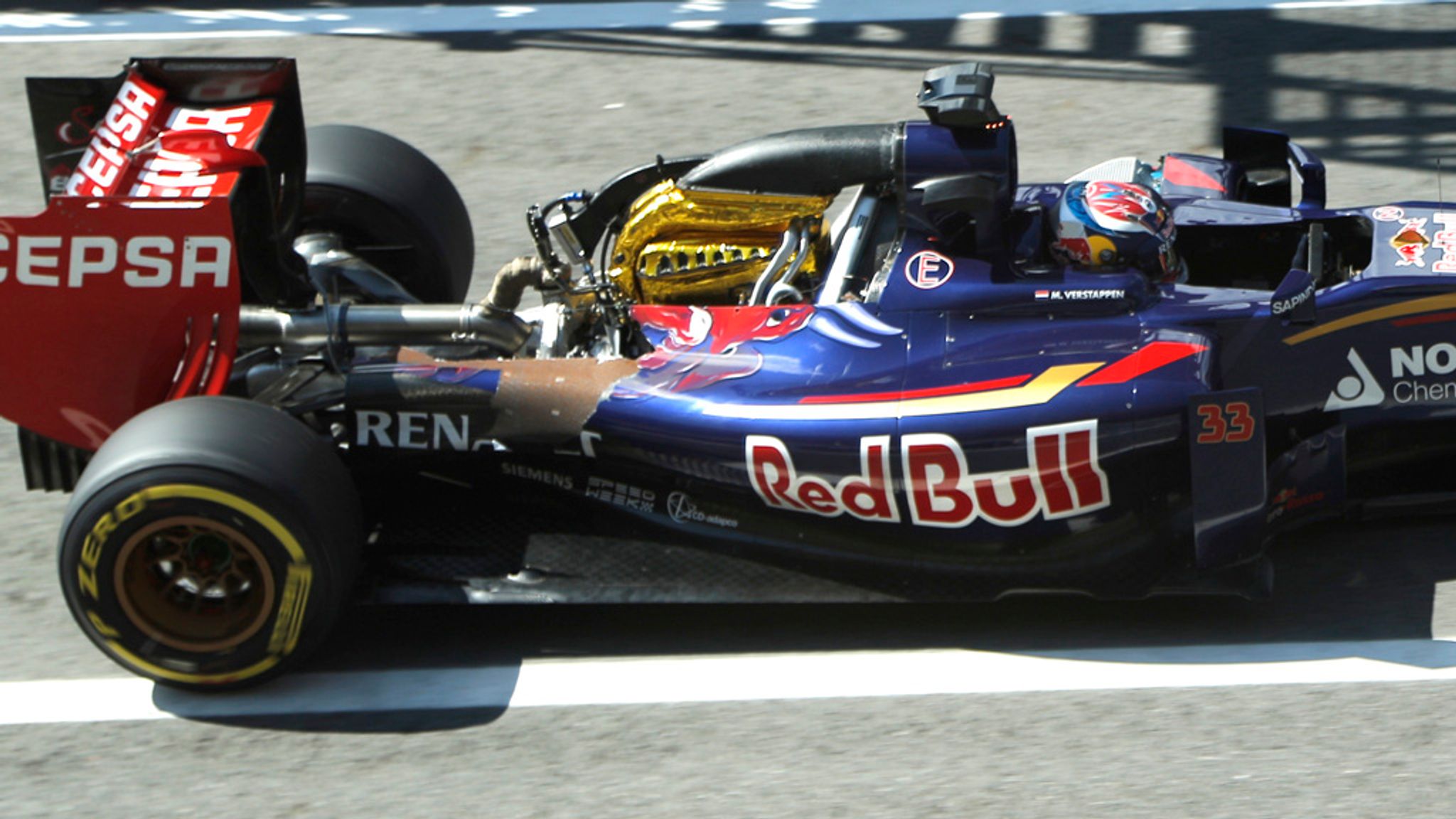 WATCH: Max Verstappen's engine cover explodes during Italian GP ...