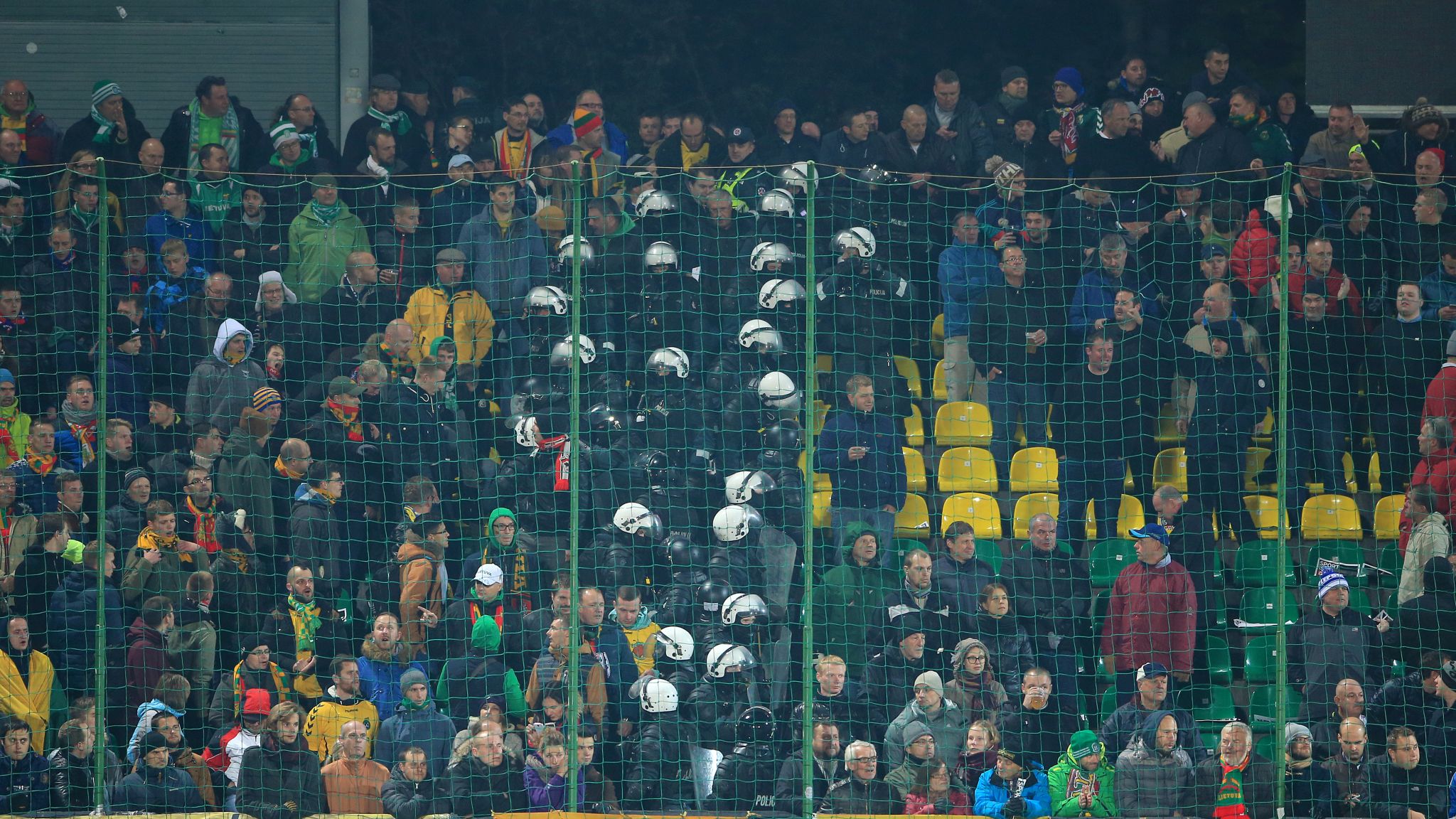 Crowd trouble occurs during England qualifier in Lithuania | Football ...