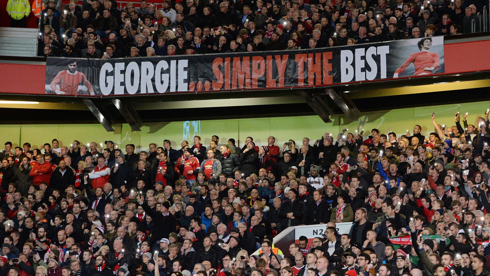 Manchester United fans light up Old Trafford for George Best | Football ...
