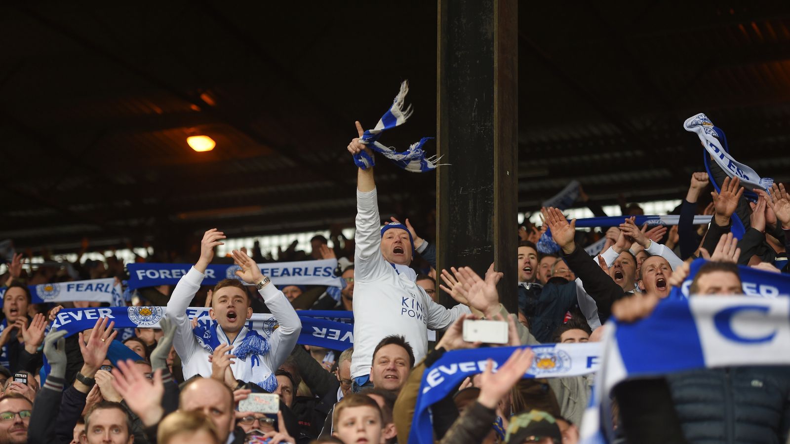 Leicester fans celebrate after 1-0 win at Crystal Palace | Football ...