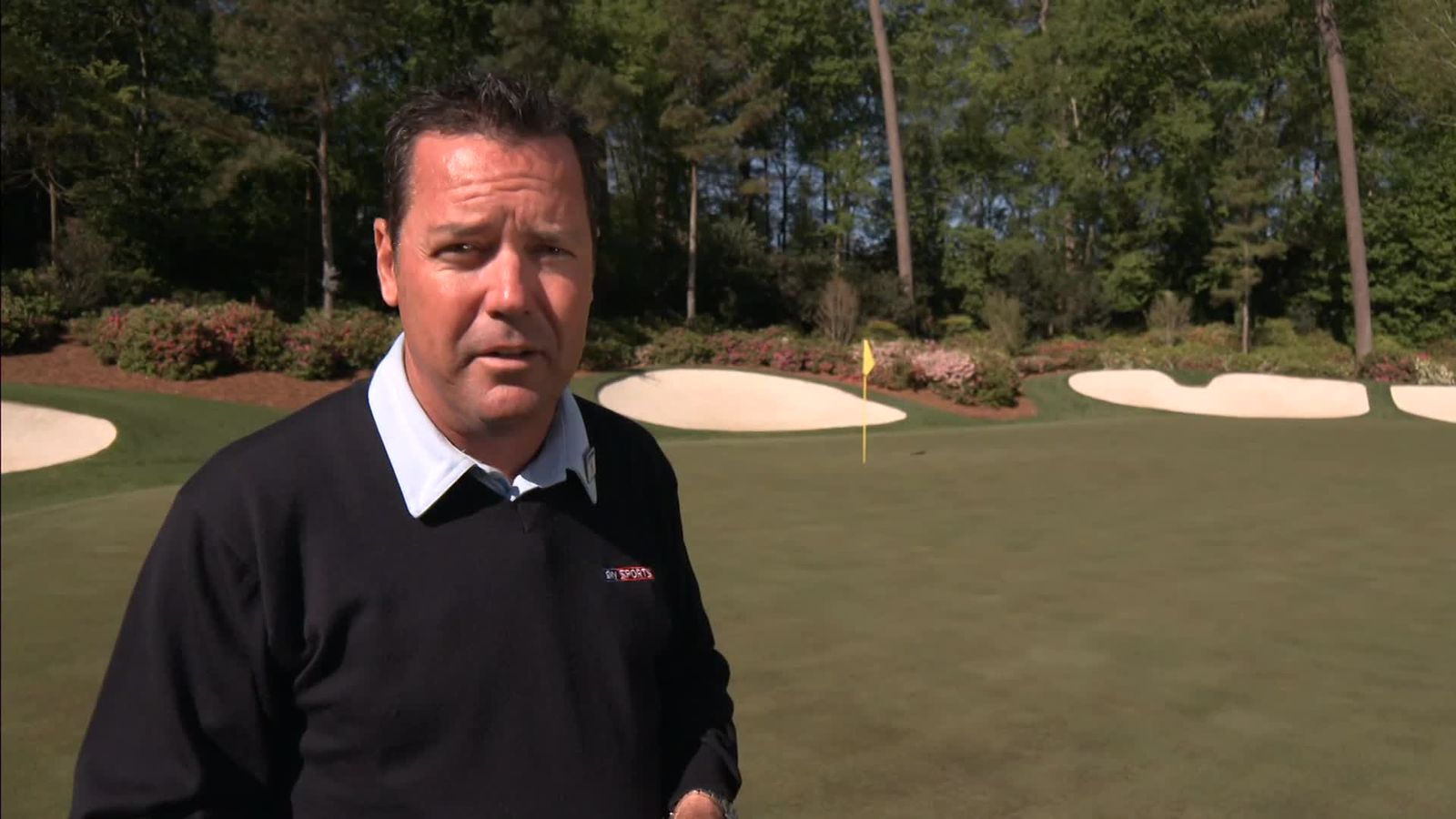 Rich Beem takes to the 13th green at the Masters to see what contenders ...