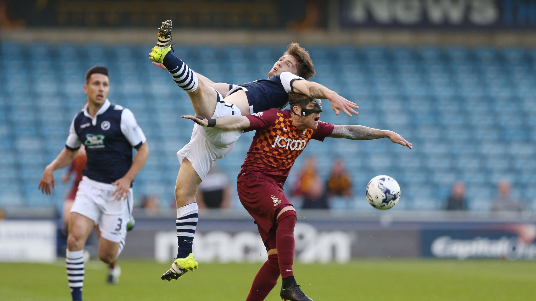 Millwall 1-1 Bradford (4-2 agg): Neil Harris leads Lions to Wembley ...