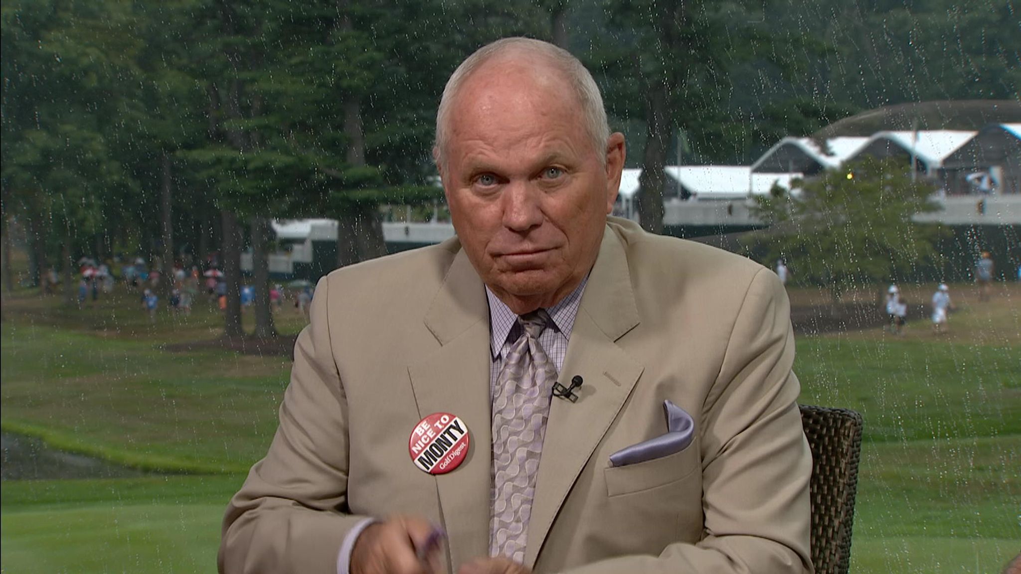 Butch Harmon enjoys some Monty mocking in the studio at Baltusrol ...