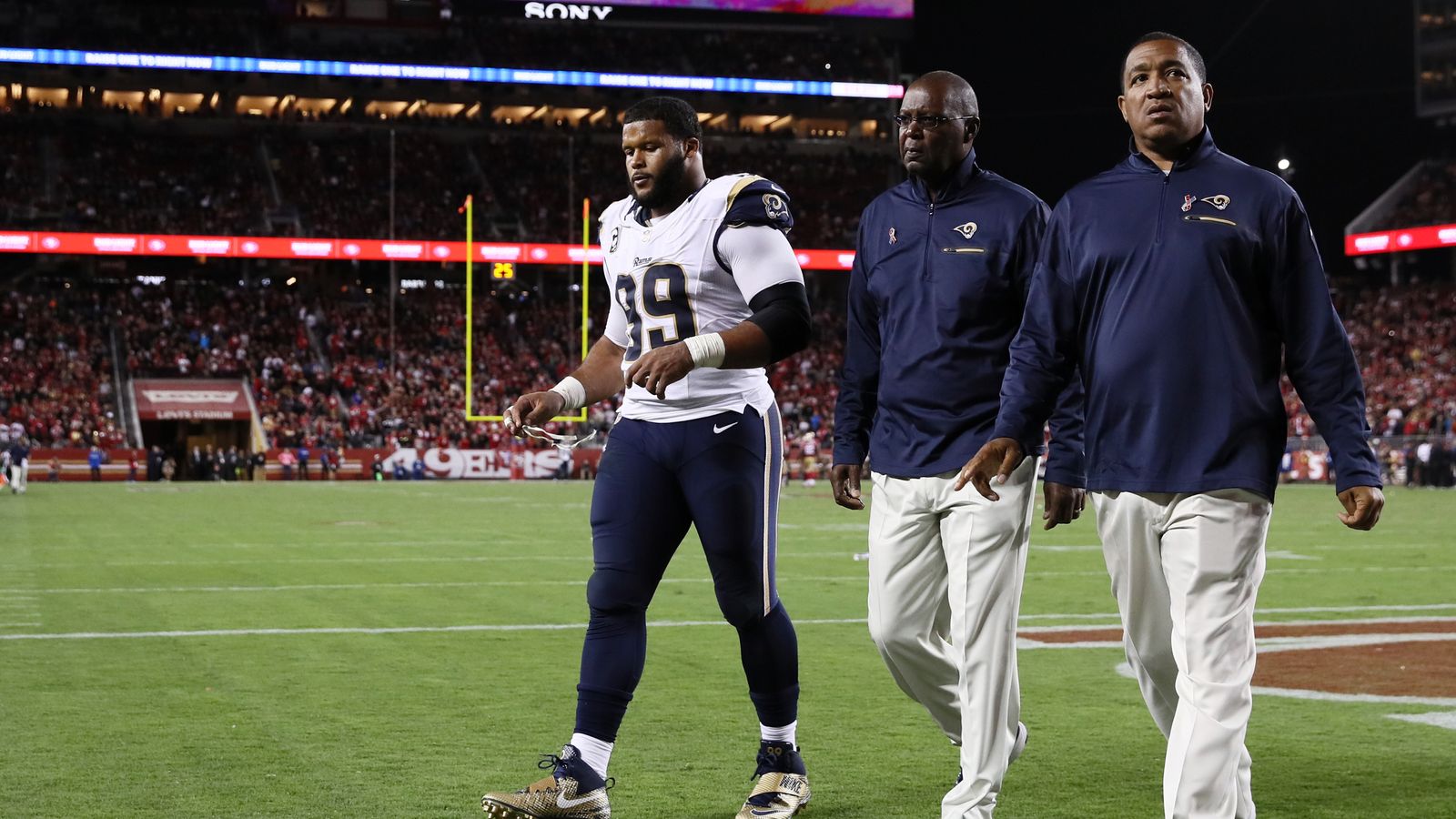 Aaron Donald throws helmet to the ground after being ejected | NFL News ...