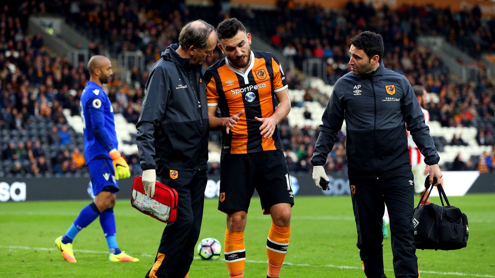 Hull's Robert Snodgrass suffered ankle ligament damage during the loss ...