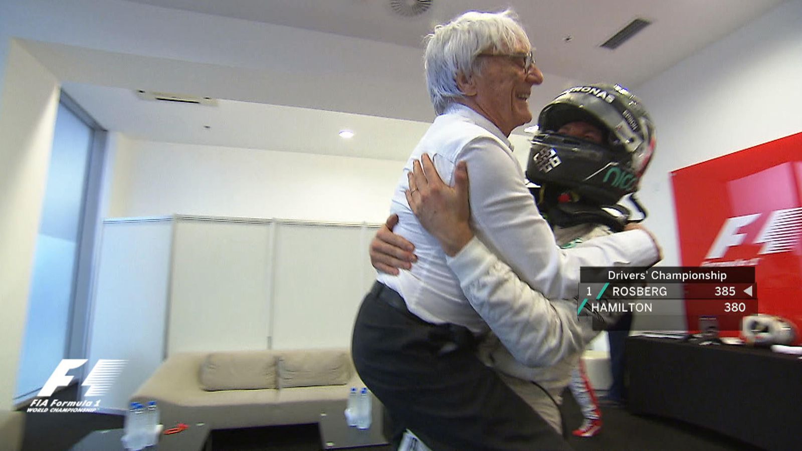 Bernie bear-hugged by Nico | F1 News | Sky Sports