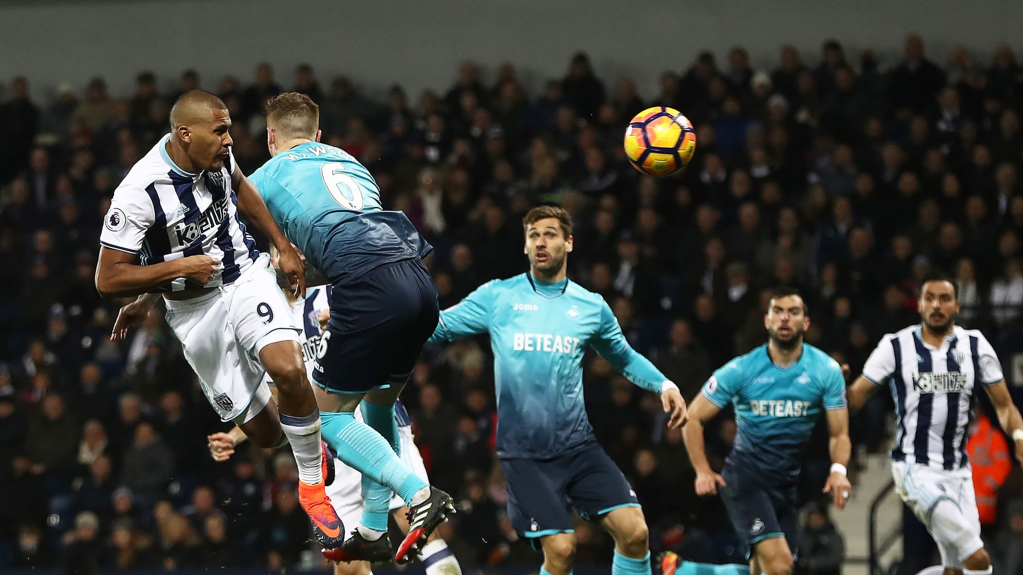 West Brom 3-1 Swansea: Salomon Rondon hat-trick sends Albion seventh ...