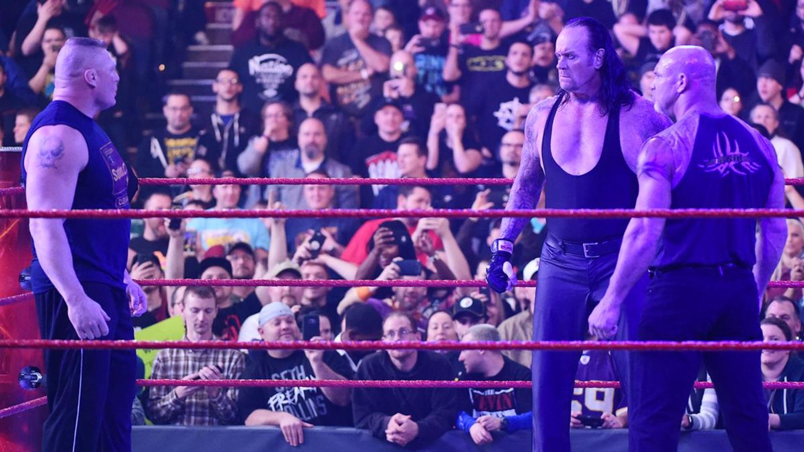 WWE Raw: Undertaker, Goldberg and Brock Lesnar go face to face | WWE ...