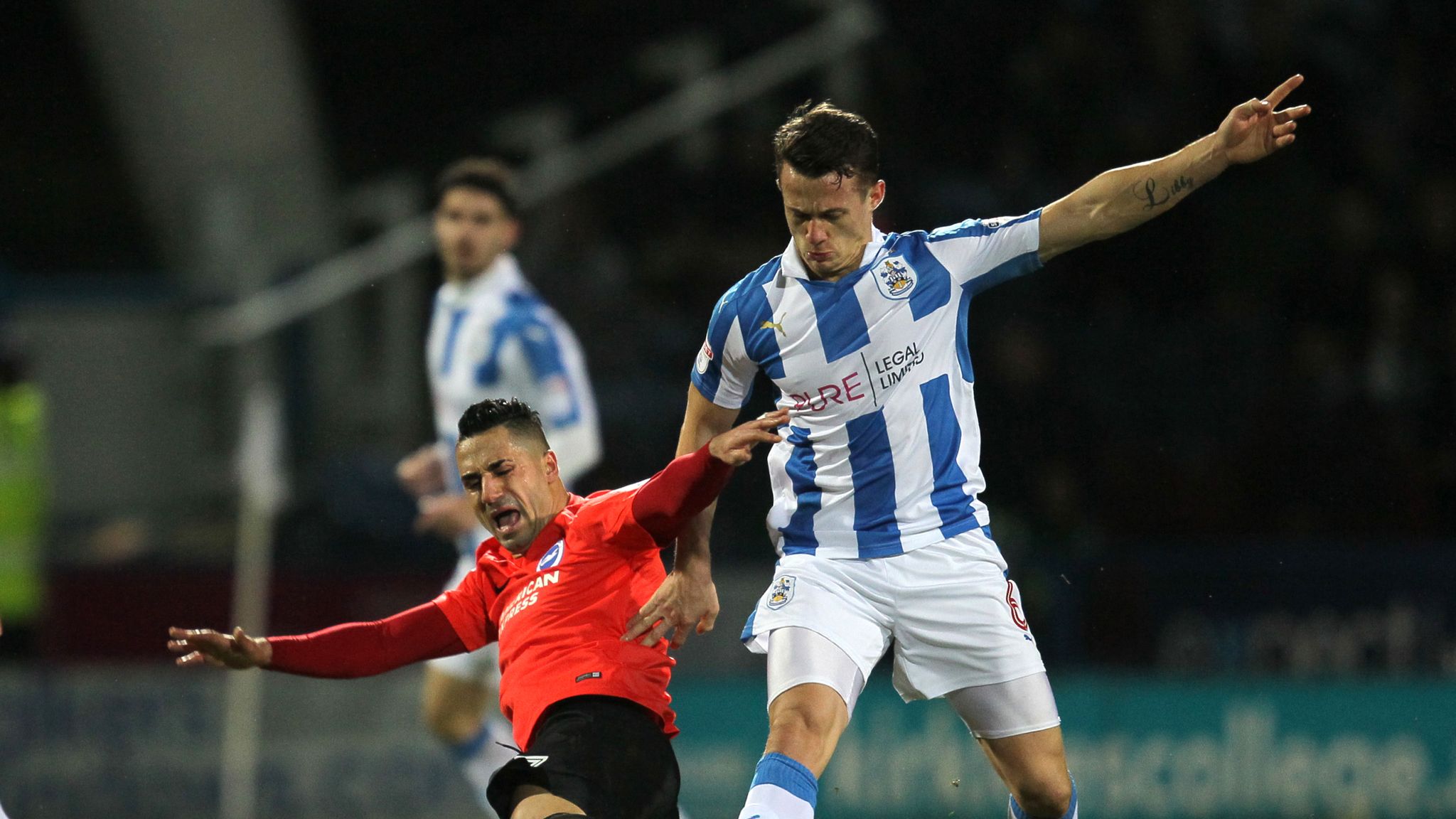 Huddersfield 3-1 Brighton: Terriers cruise past 10-man Seagulls ...