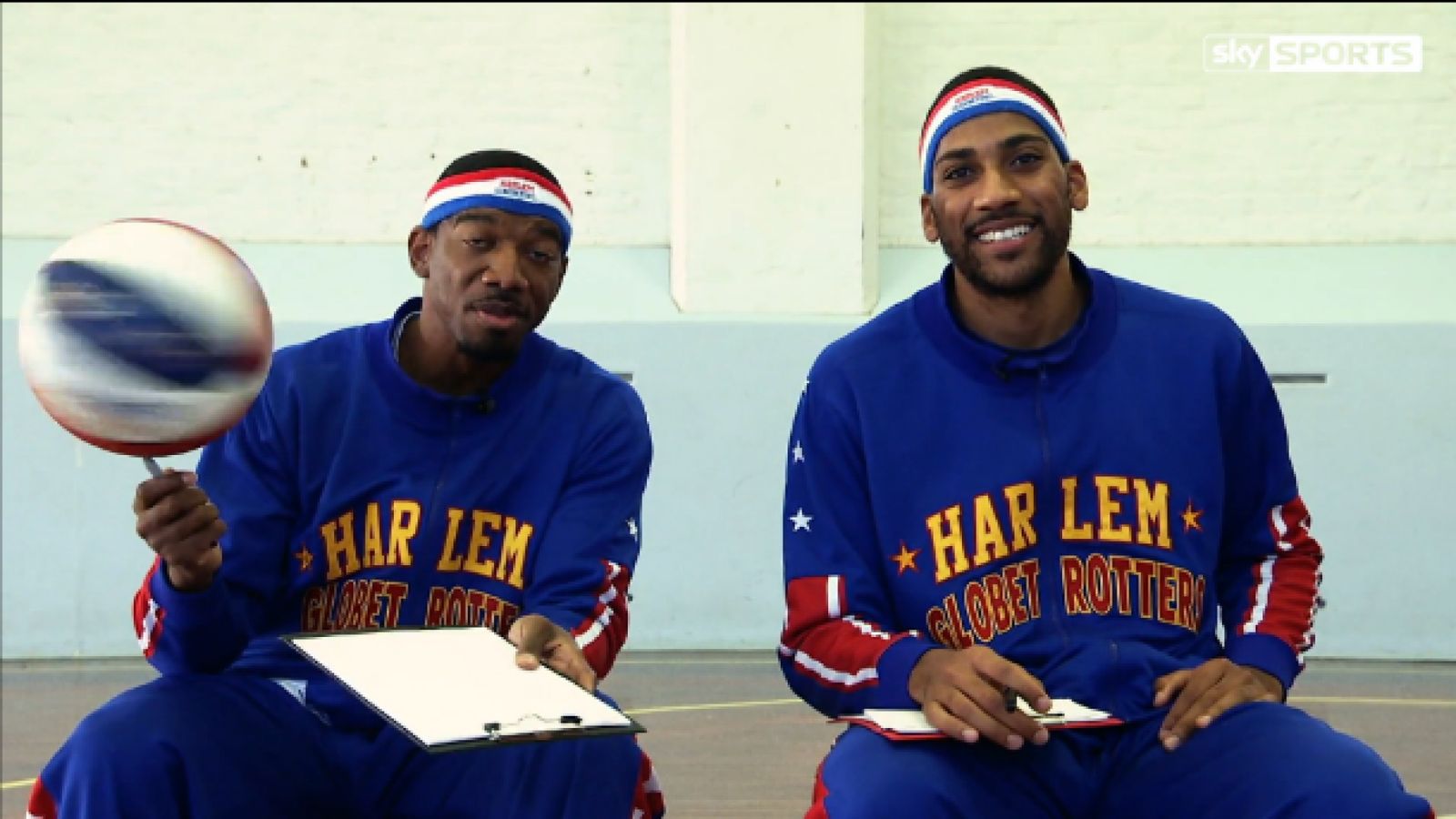 Take a look at the Harlem Globetrotters on their visit to Sky's head ...