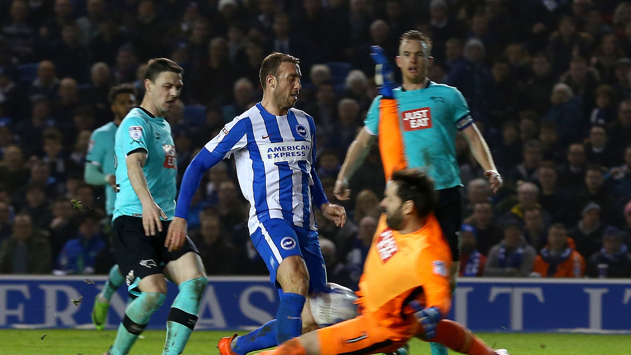 Brighton 3 - 0 Derby - Match Report & Highlights