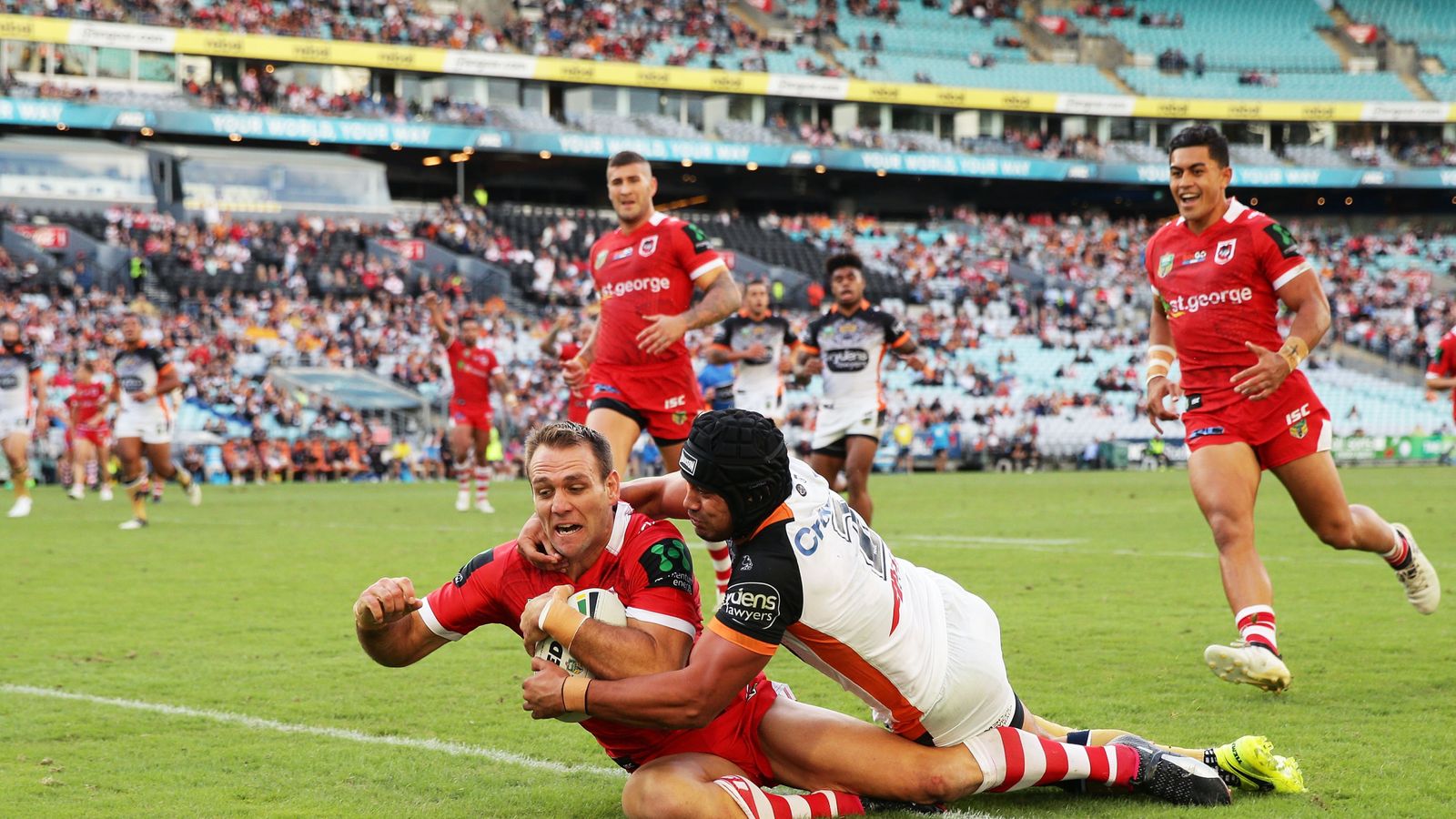 NRL round-up: Jason Nightingale hat-trick lifts St Georrge Illawarra ...