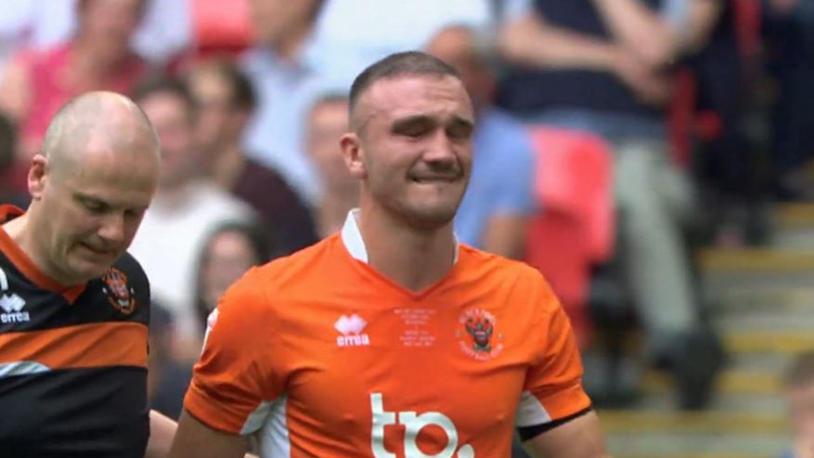 WATCH: Tom Aldred's emotional exit after getting injured in League Two ...