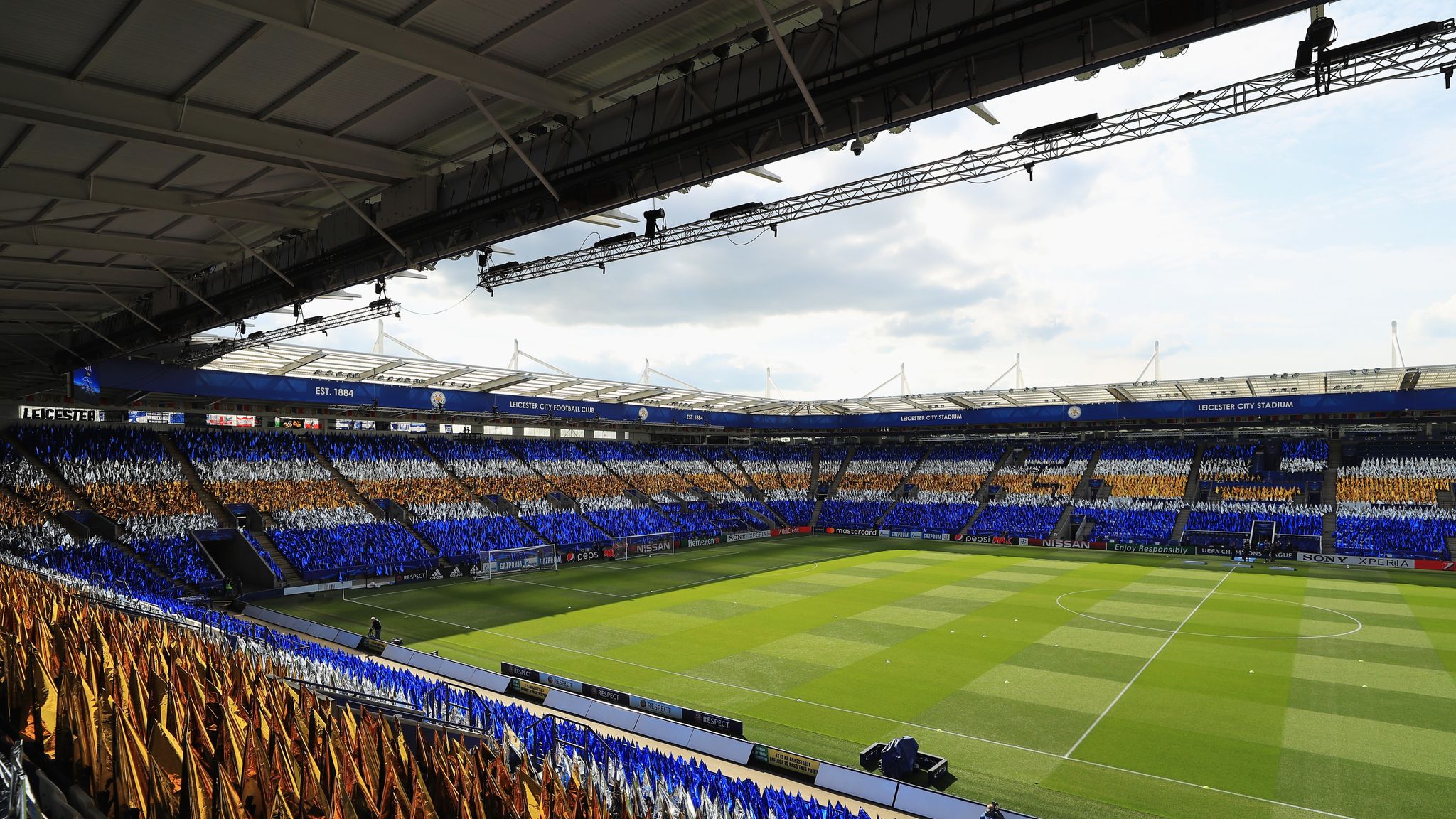 Leicester ground staff mow Foxes emblem onto pitch for final games ...