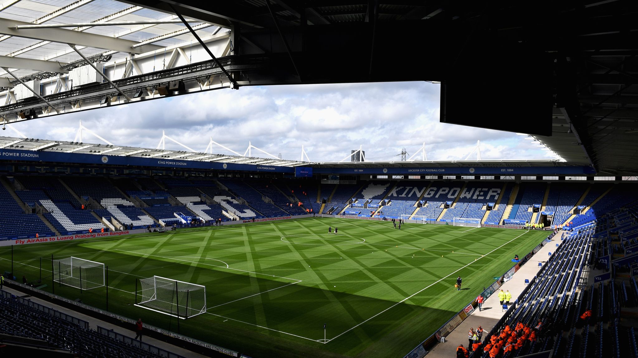 Leicester ground staff mow Foxes emblem onto pitch for final games ...