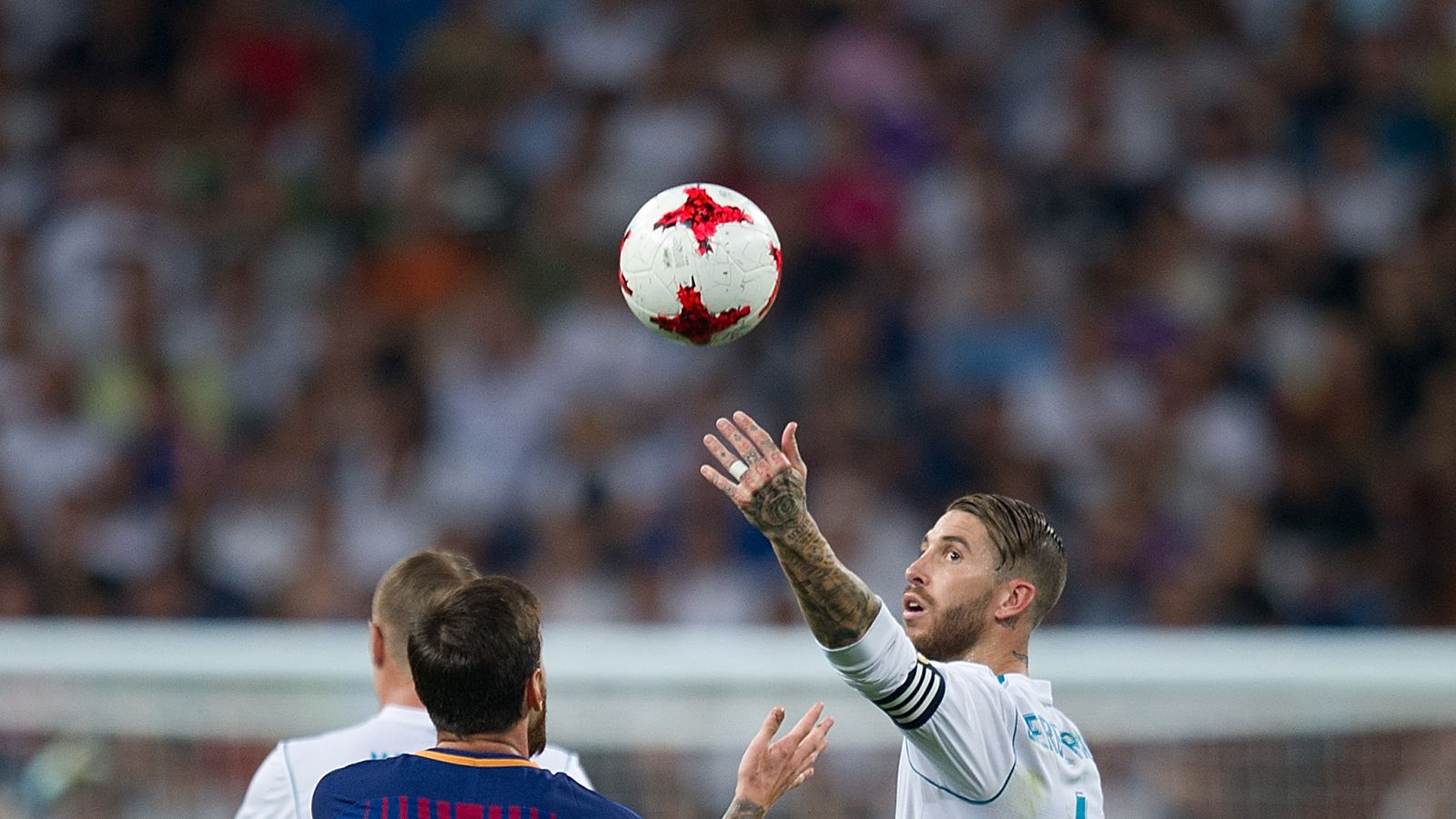 WATCH: Sergio Ramos flicks ball away from Lionel Messi during Spanish ...