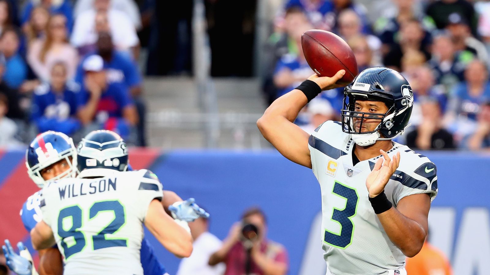 Seattle Seahawks 24-7 New York Giants: Russell Wilson throws for three ...