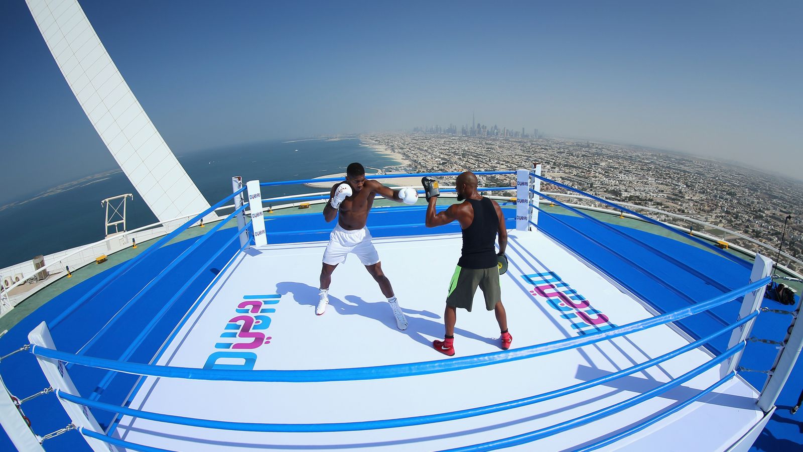 WATCH: Anthony Joshua trains in world's highest boxing ring | Boxing ...