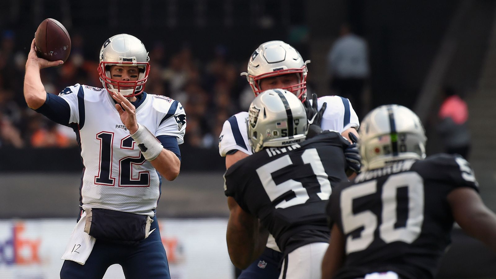 New England Patriots 33-8 Oakland Raiders: Tom Brady throws three TDs ...