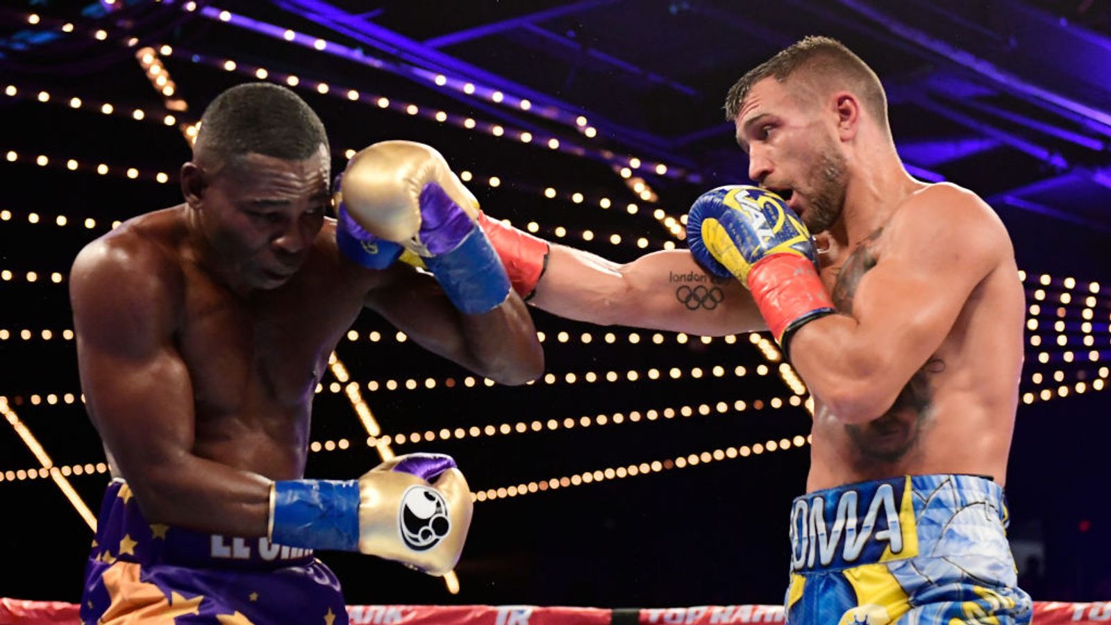 Vasyl Lomachenko beats Guillermo Rigondeaux who retired after the sixth round at Madison Square ...