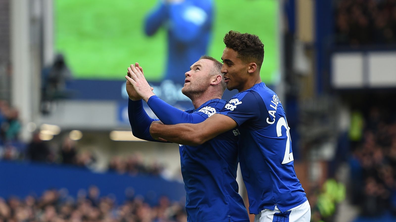 Dominic Calvert-Lewin 'in awe' of Wayne Rooney after Everton return ...