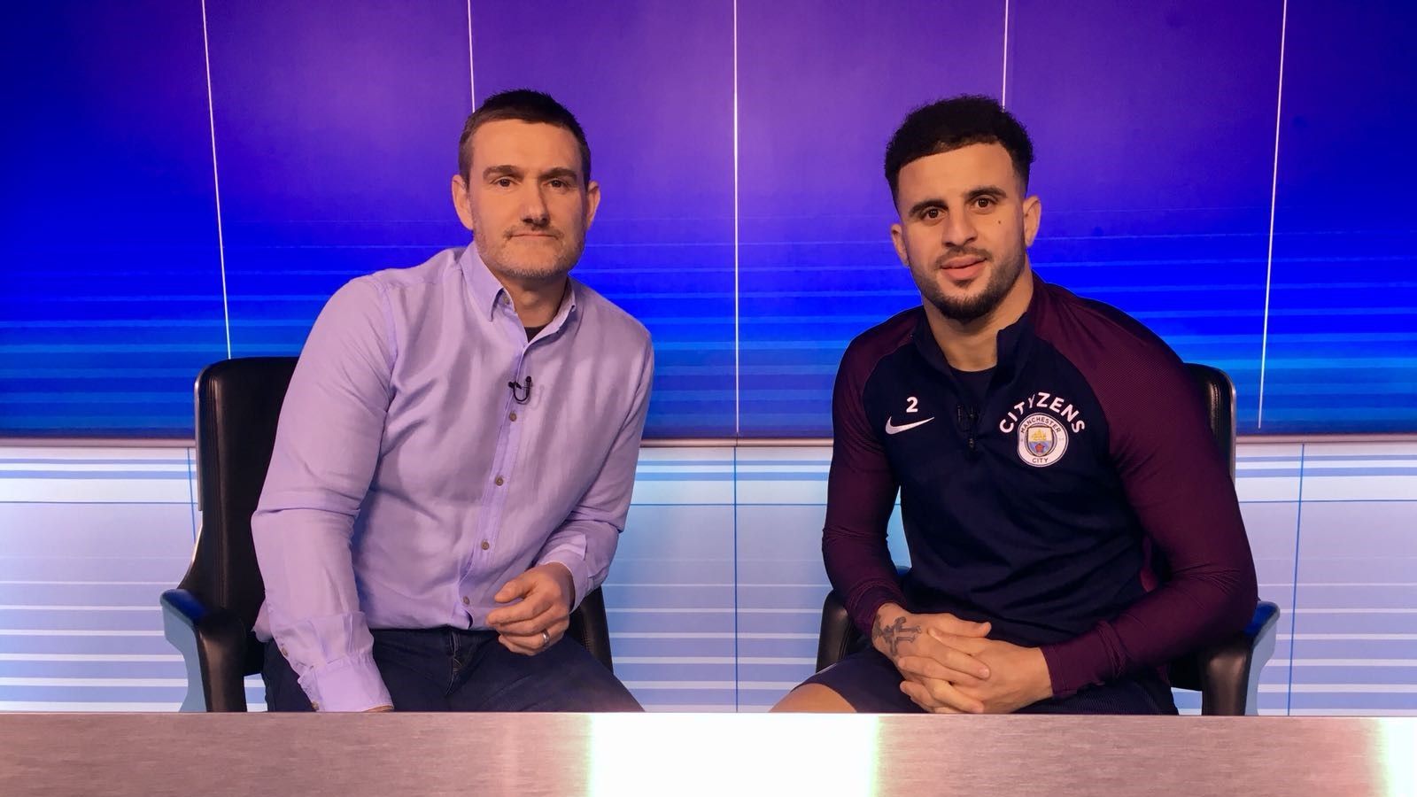 Liverpool v Man City Match Zone: Andy Hinchcliffe with Kyle Walker ...