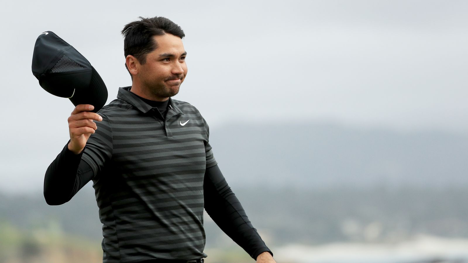 Jason Day saves par after playing shot from beach at Pebble Beach ...