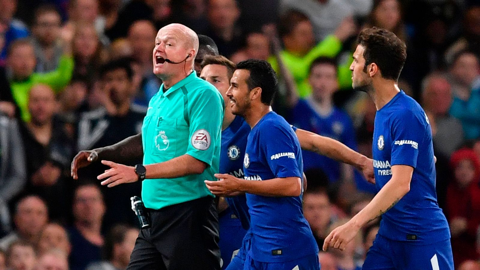 Chelsea charged by FA after surrounding referee at half-time against ...