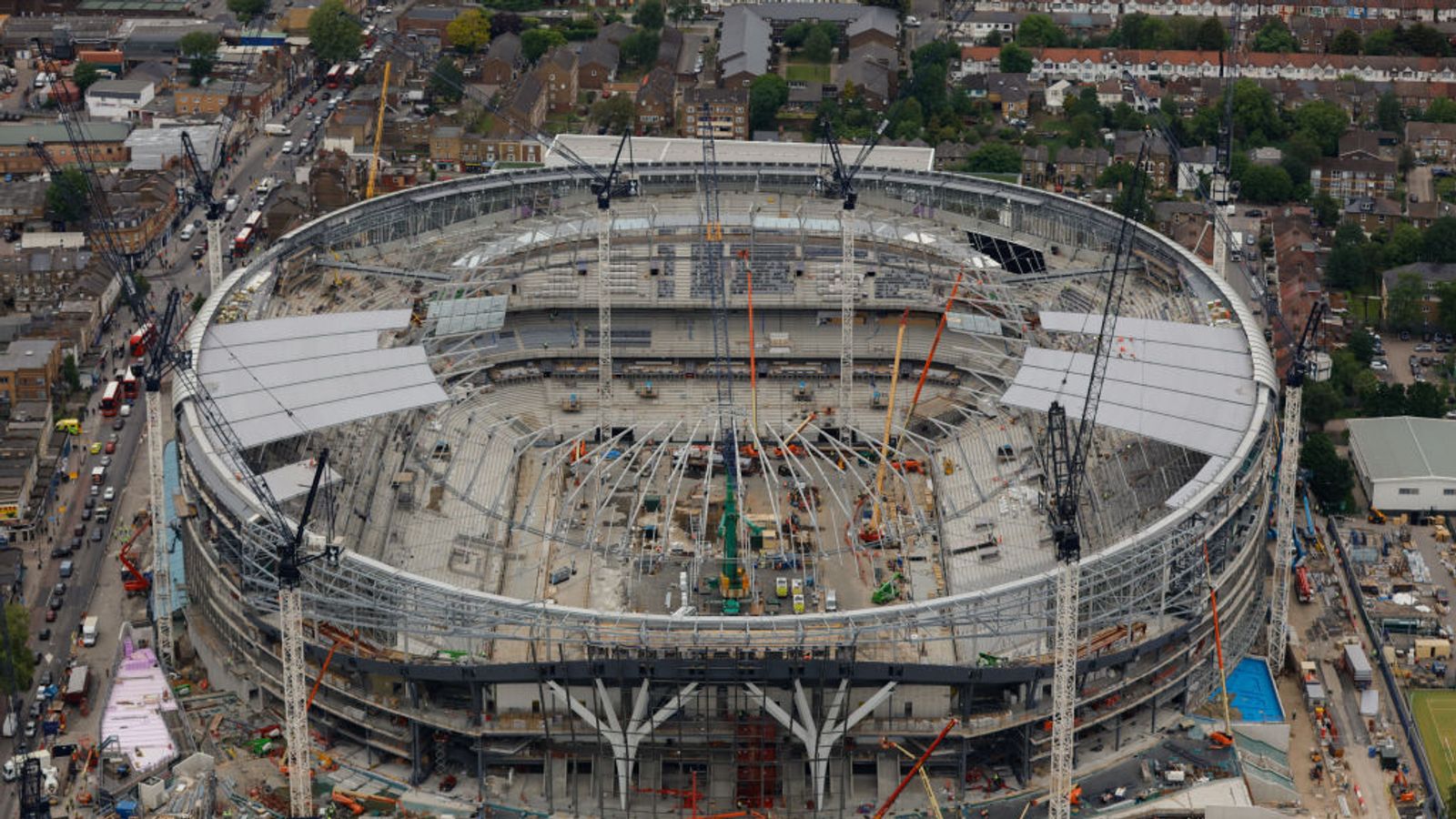 Tottenham install roof onto new stadium as 62,000-seater home edges ...