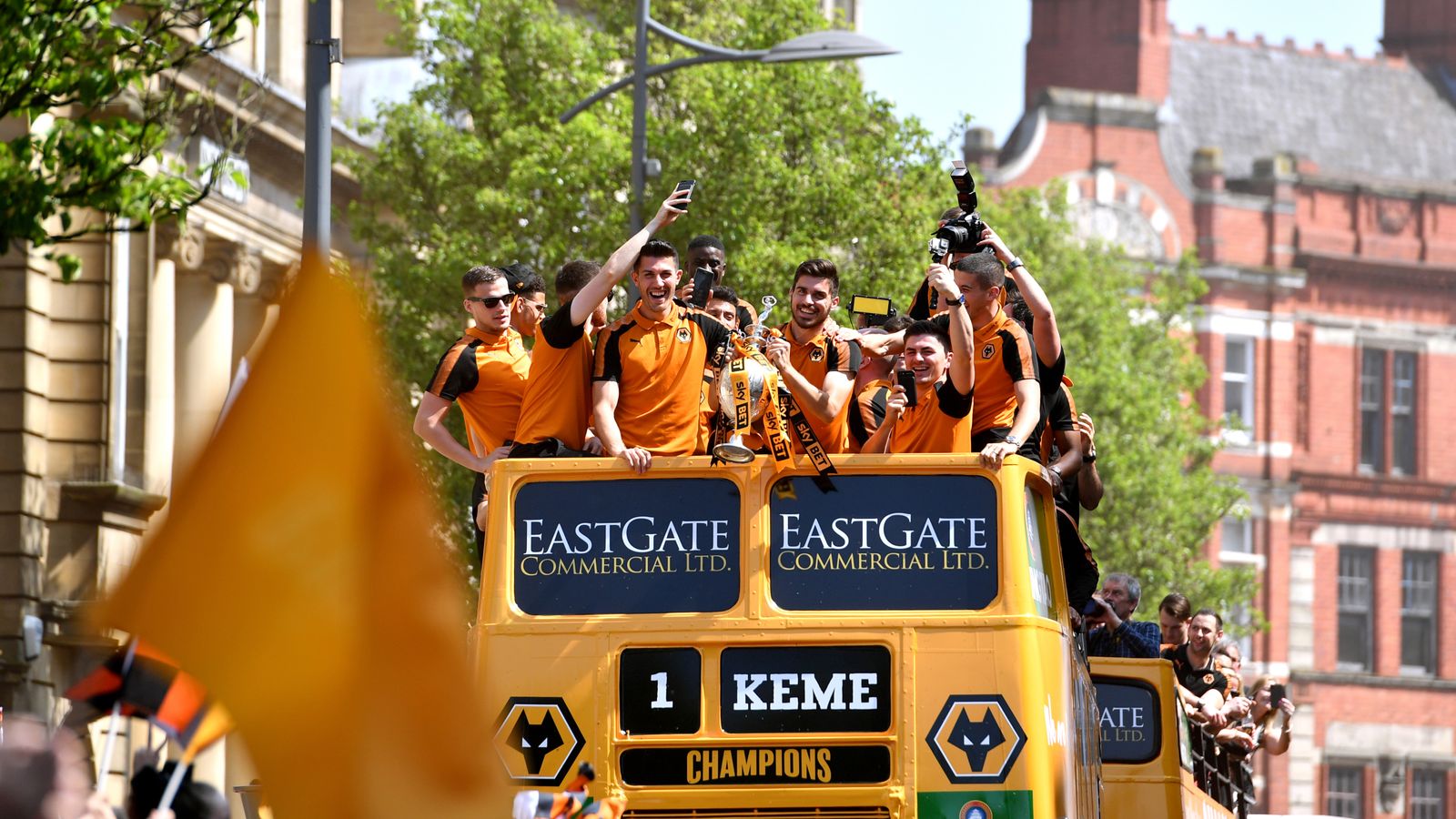 Wolves celebrate Championship title with bus parade | Football News ...