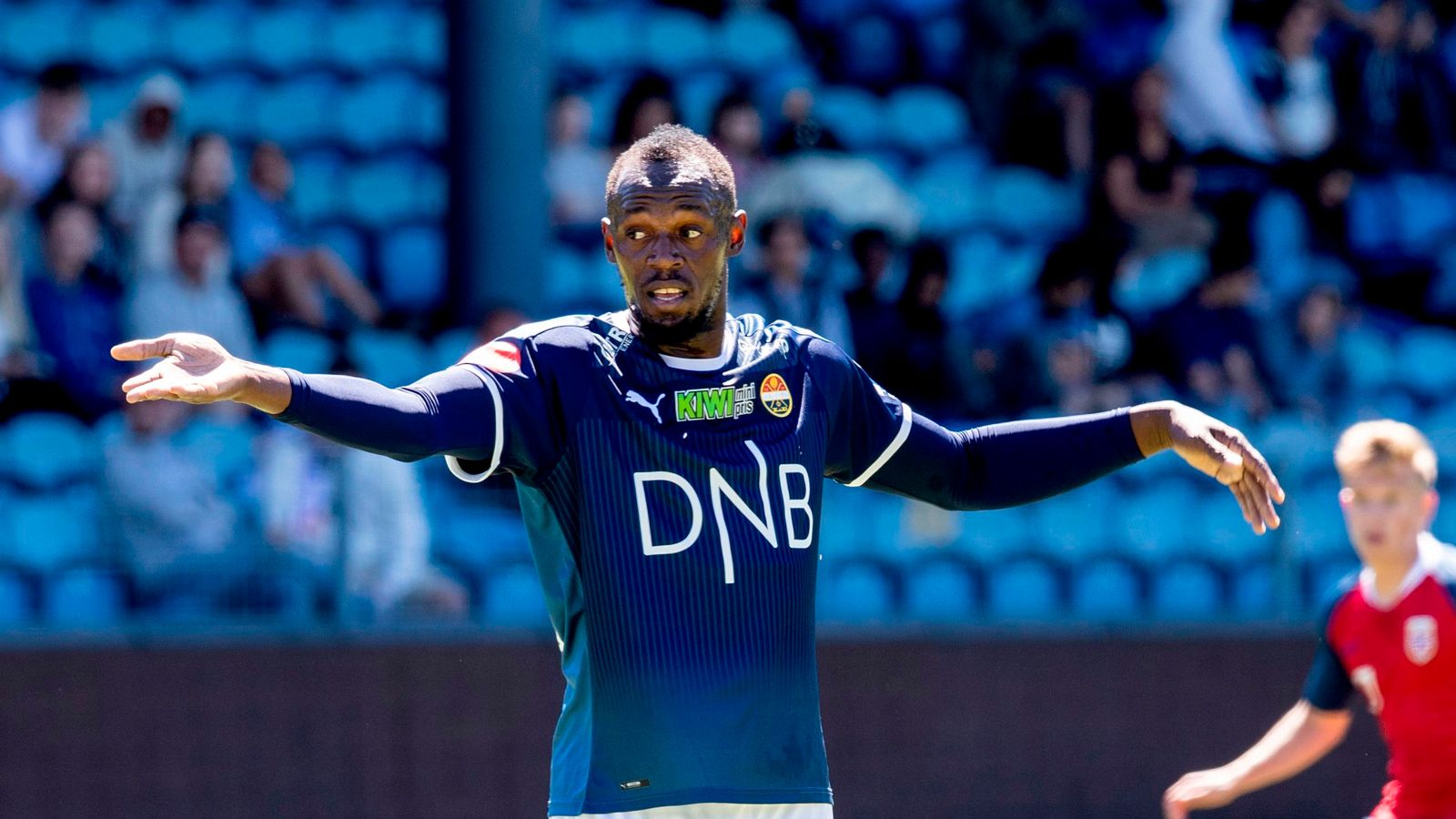 Usain Bolt plays for Norwegian team Stromsgodset in friendly vs Norway U19 | Football News | Sky ...
