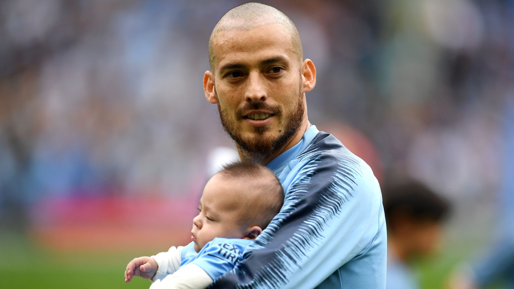 Manchester City's David Silva parades baby boy as Mateo steals the show ...