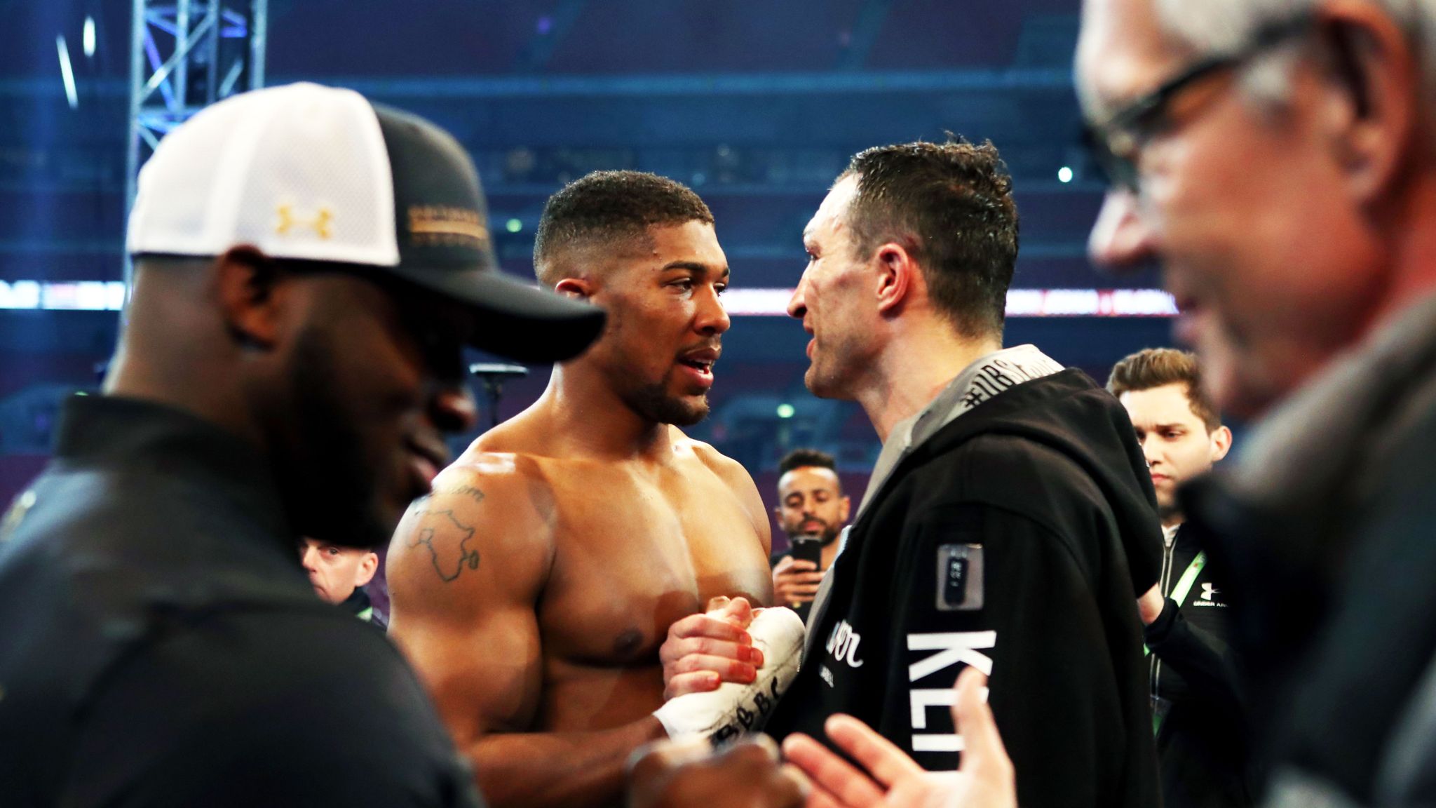 Joshua vs Povetkin: Anthony Joshua's every move is watched by bodyguard ...
