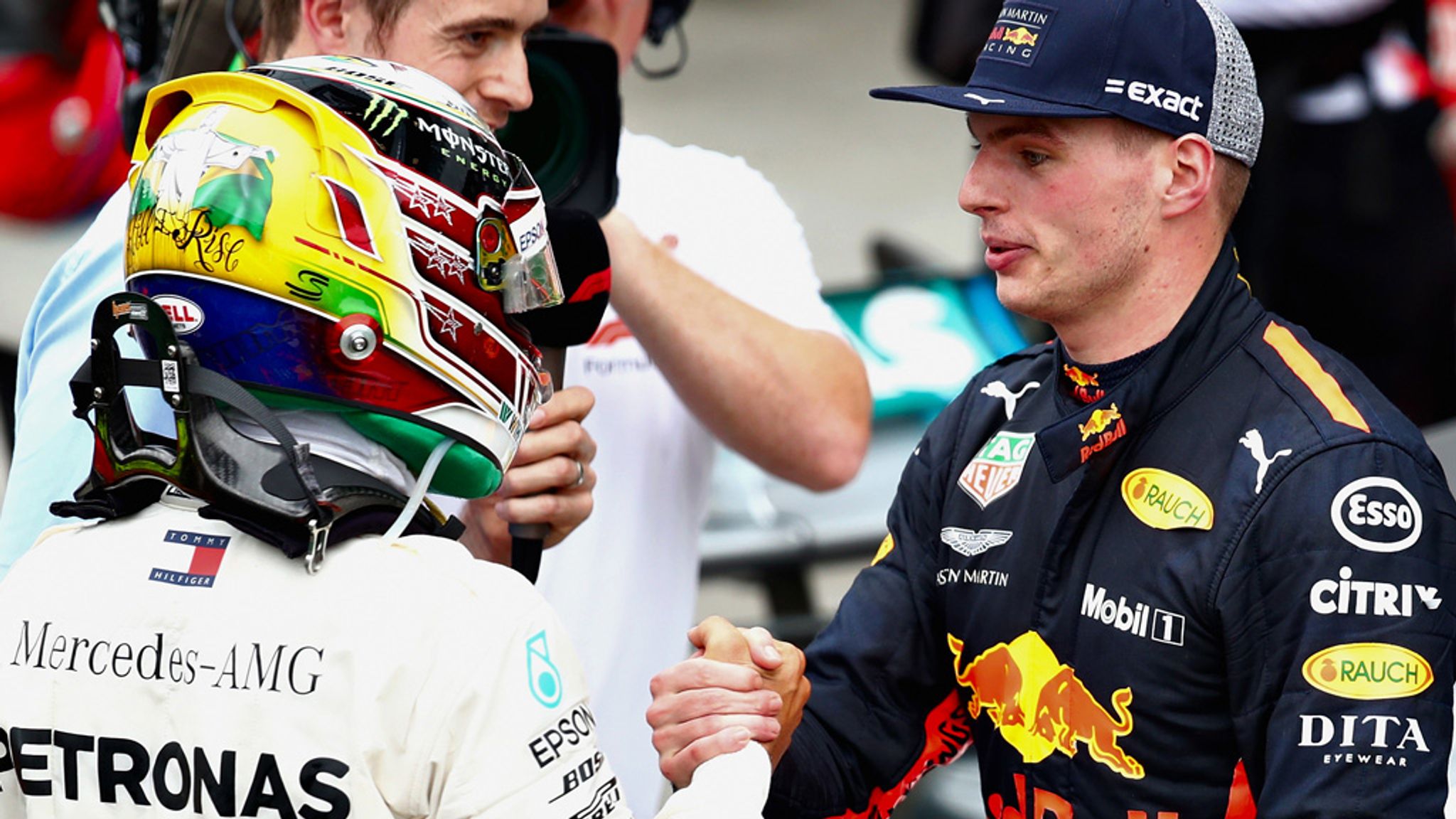 Brazilian GP: Lewis Hamilton wins after Max Verstappen hits backmarker ...
