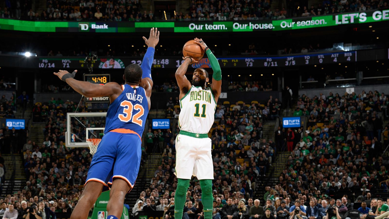 Kyrie Irving scores 22 points as Boston Celtics blow out New York ...