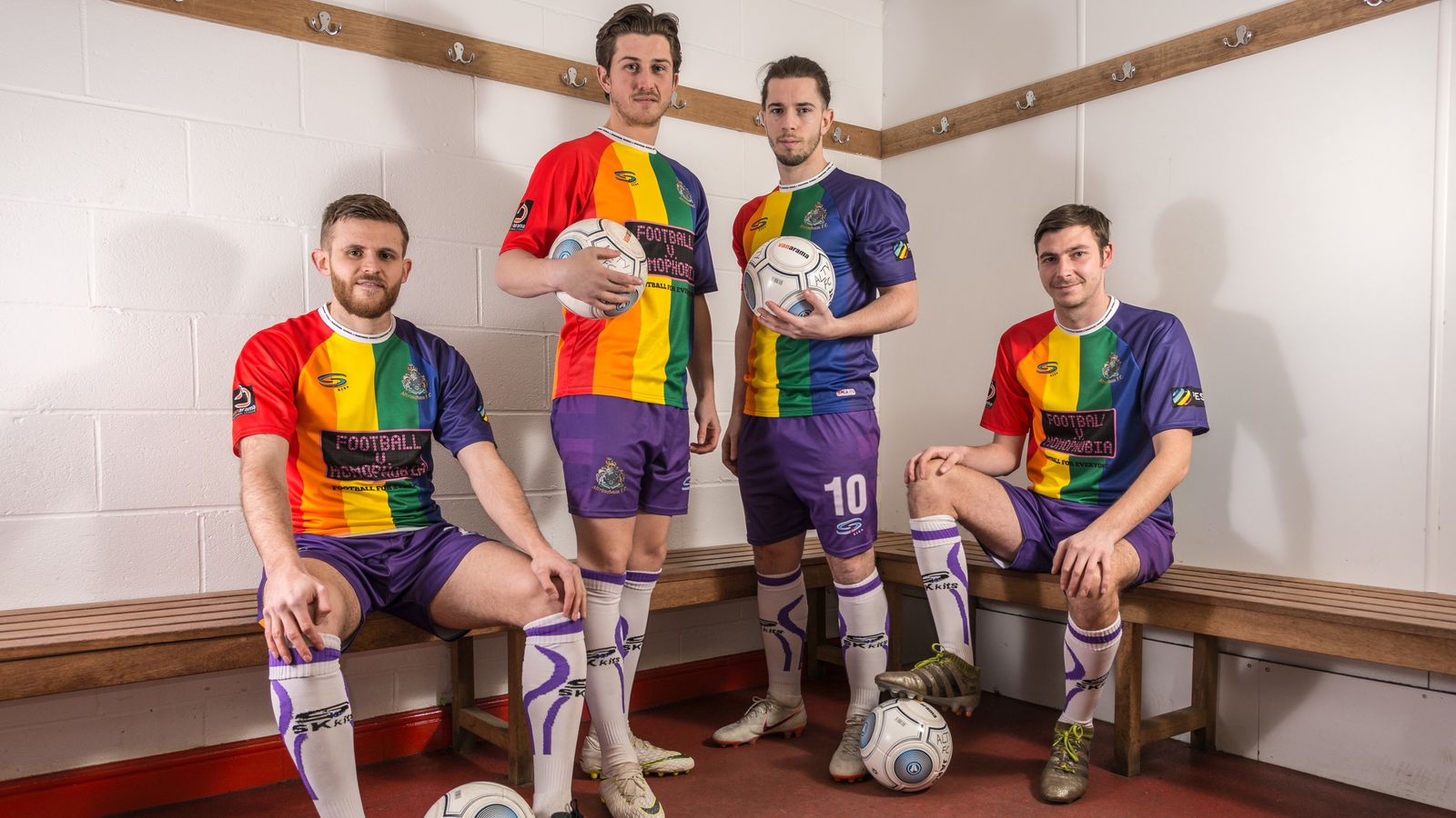 Altrincham FC's rainbow kit for Football v Homophobia sparks global ...